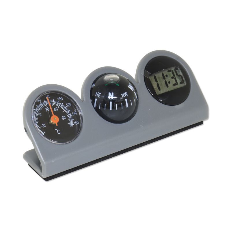 Plastic Compass Clock Thermometer
