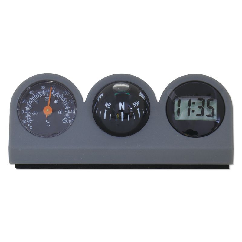 Plastic Compass Clock Thermometer