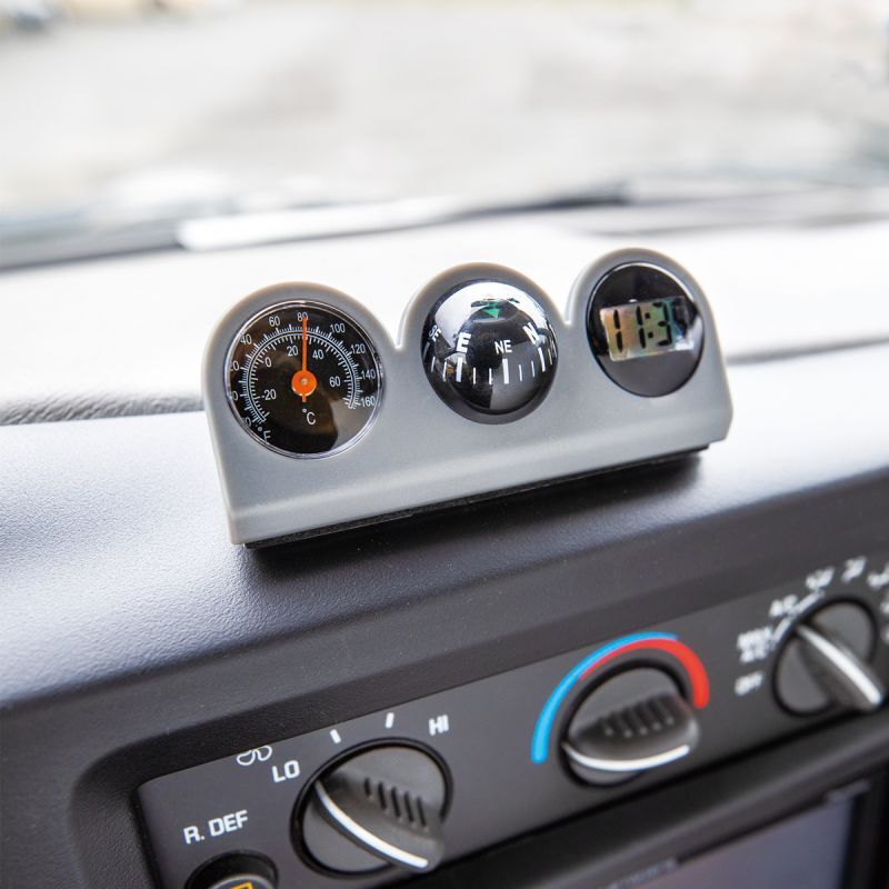 Plastic Compass Clock Thermometer