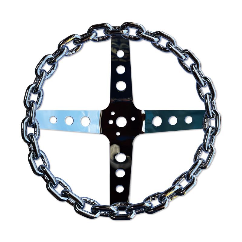 Chain 4 Spoke 11" Chrome Steering Wheel