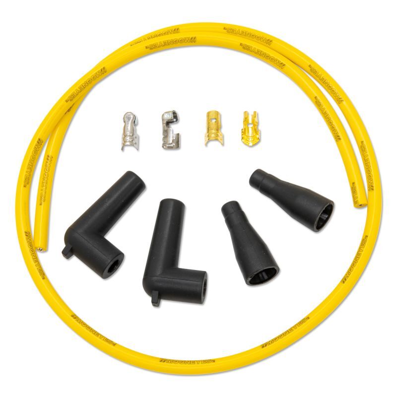 MOONEYES YELLOW Silicon Spark Plug Wire set for H-D